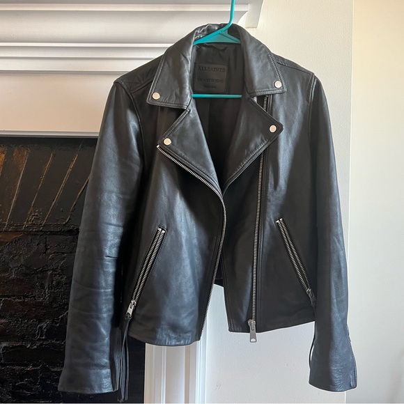 All Saints | Jackets & Coats | All Saints Dalby Leather Biker Jacket ...